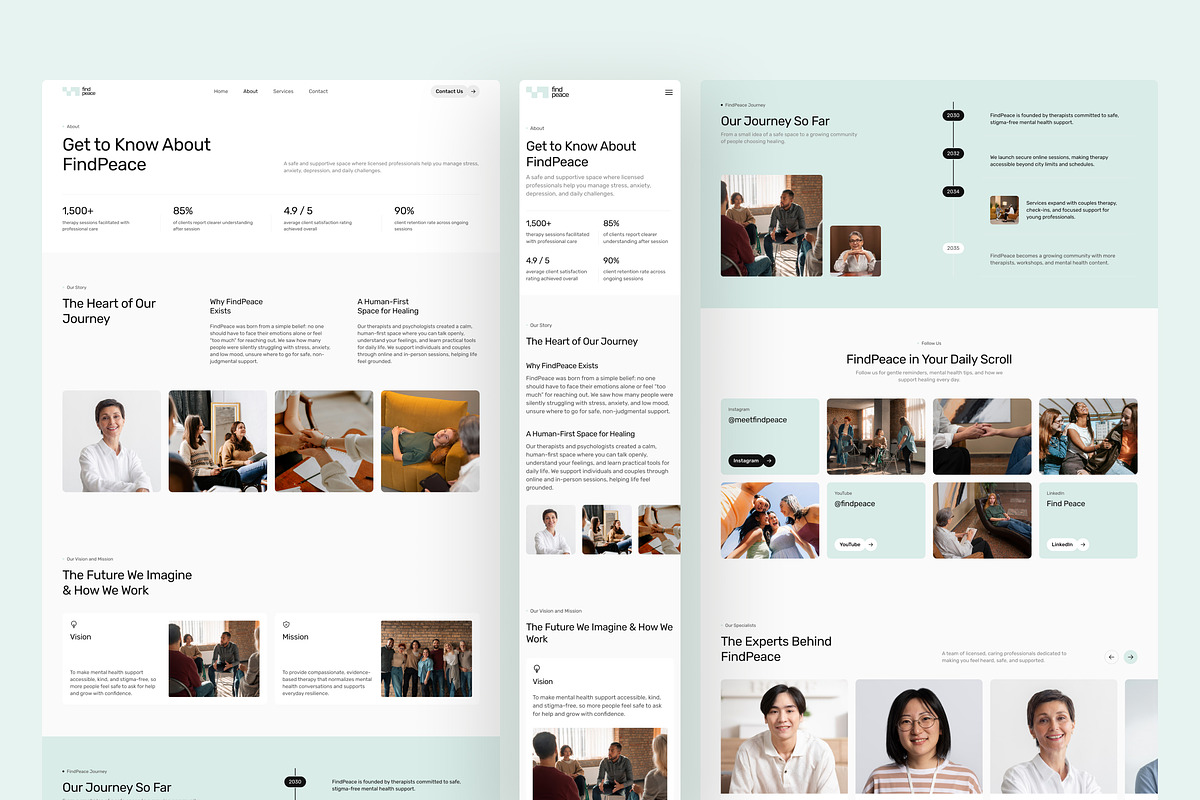 Mental Health Website UI Figma, an UI Kit Template by peterdraw