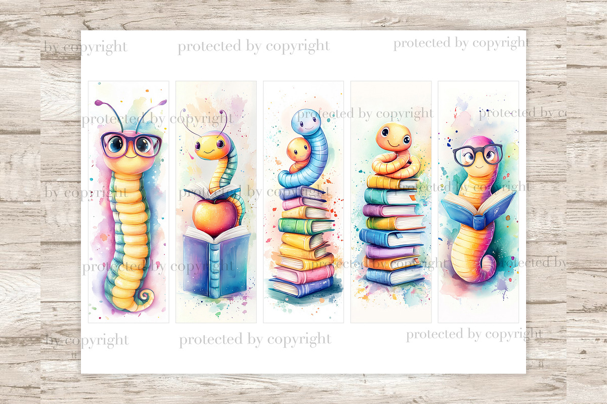 Bookworms Printable Bookmarks
