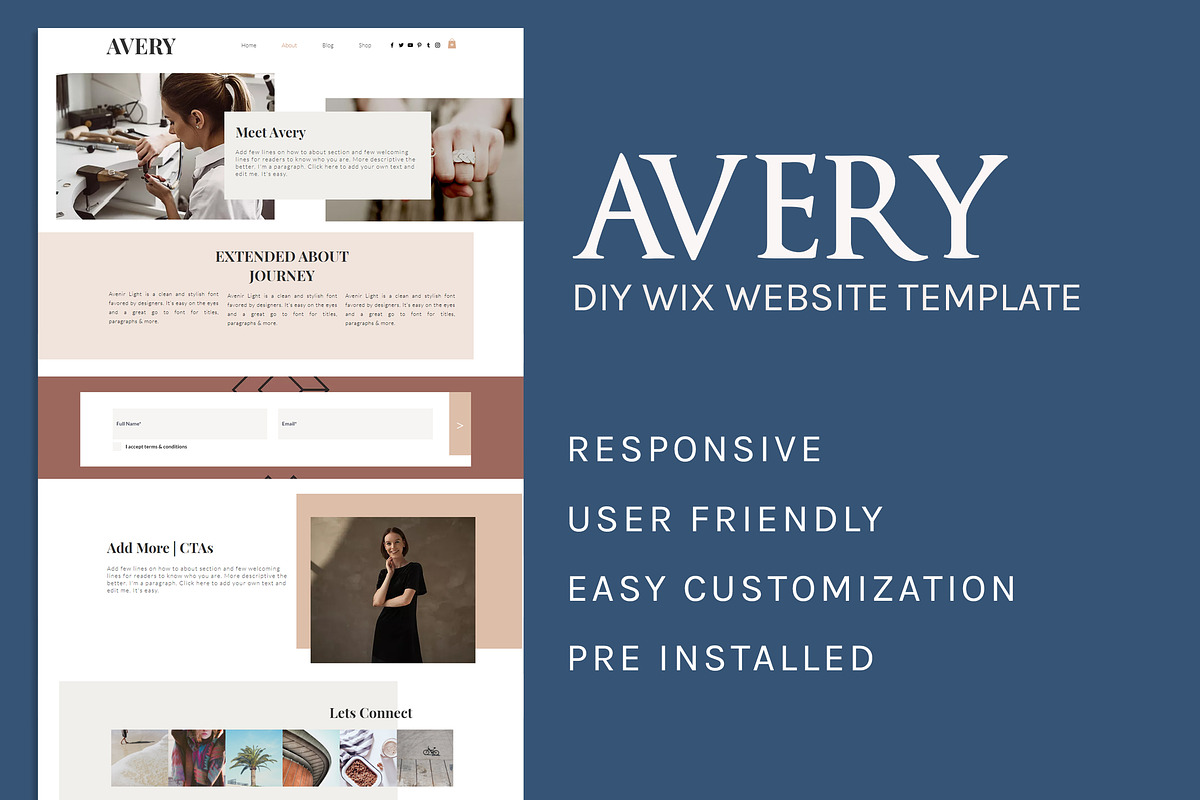 Avery Wix Website Template, a Wix Template by Jumbo Stars