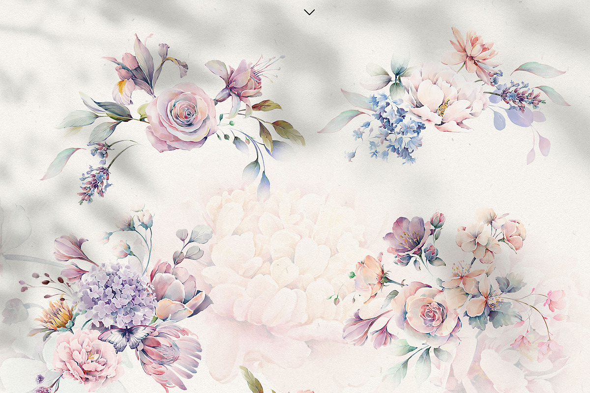 Watercolor Pastel Flowers