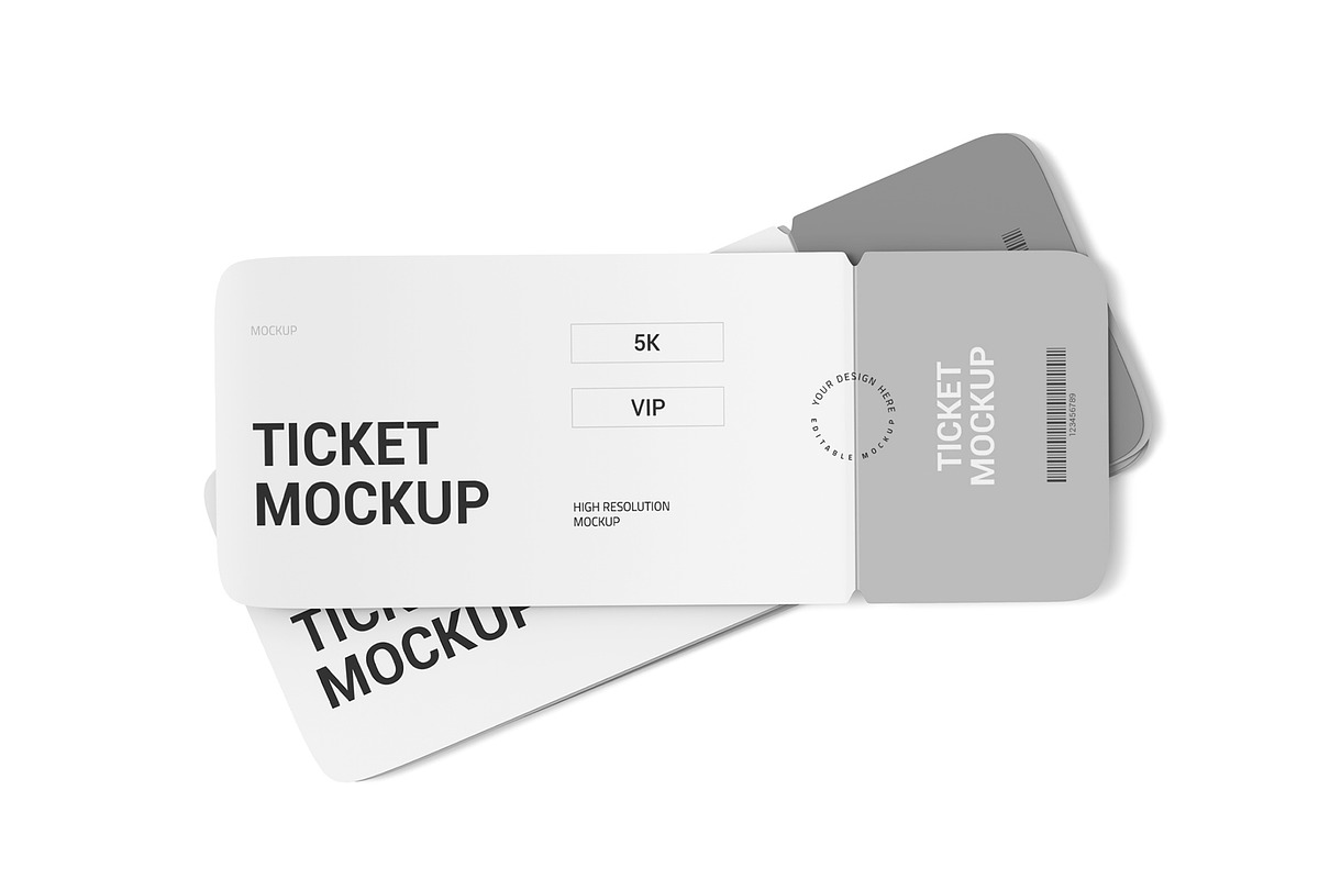 Stacked Ticket Mockup Layout