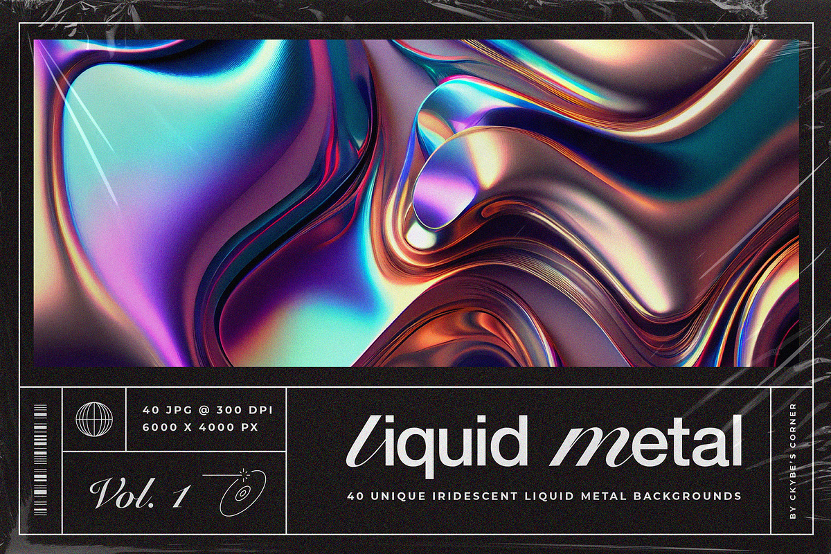 Liquid Metal Iridescent Backgrounds | Creative Market