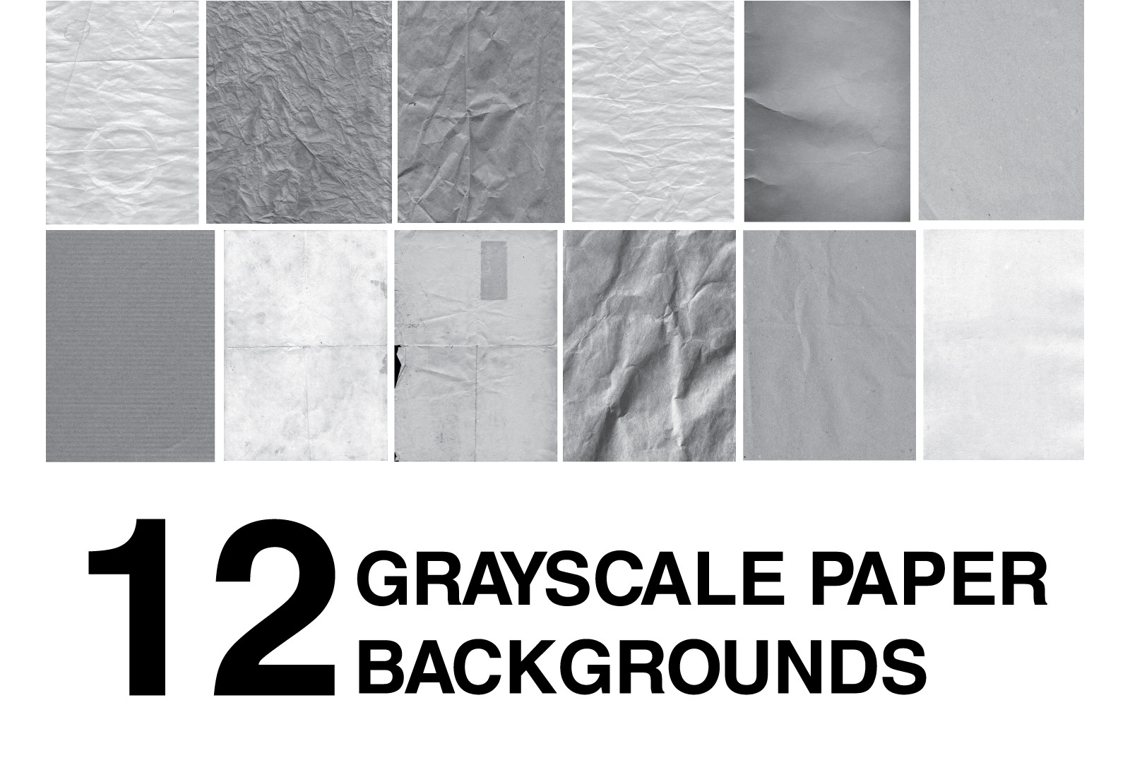12 Grayscale Paper Backgrounds, a Texture Graphic by Design Shop