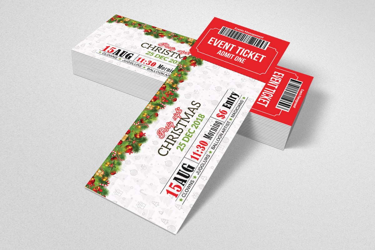 Christmas Ticket Print Templates, an Invitation Template by Psd Templates