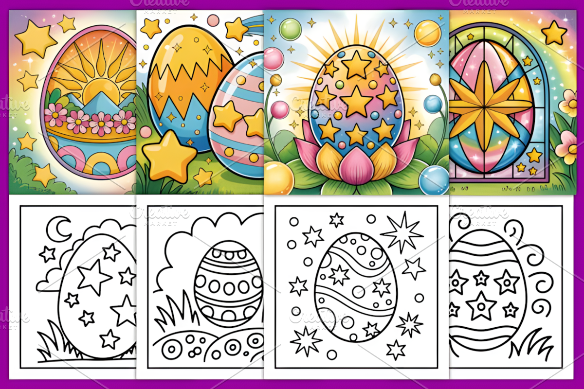 Easter Egg Magic Coloring Pages, a Seasonal Illustration by Ink Gallery