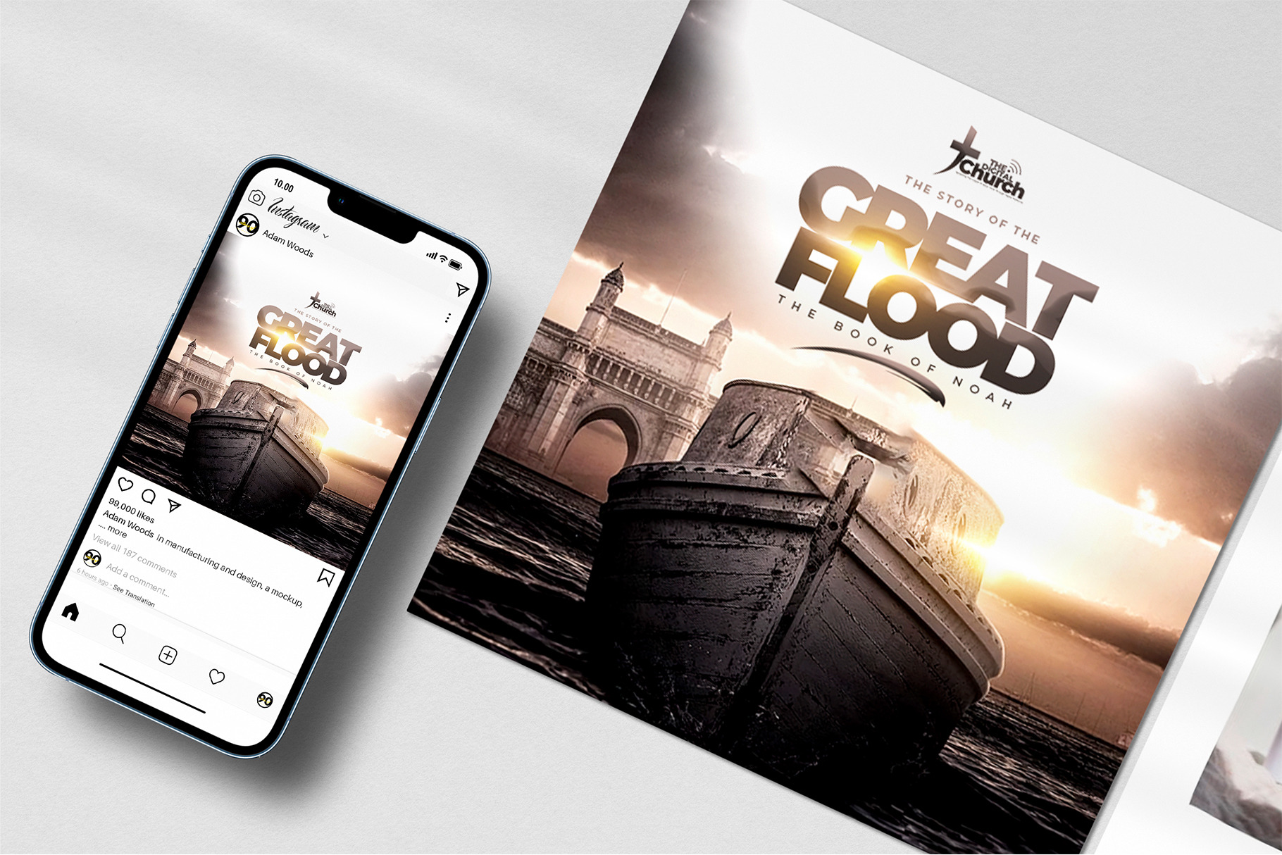 Story of Noah church flyer template | Creative Market