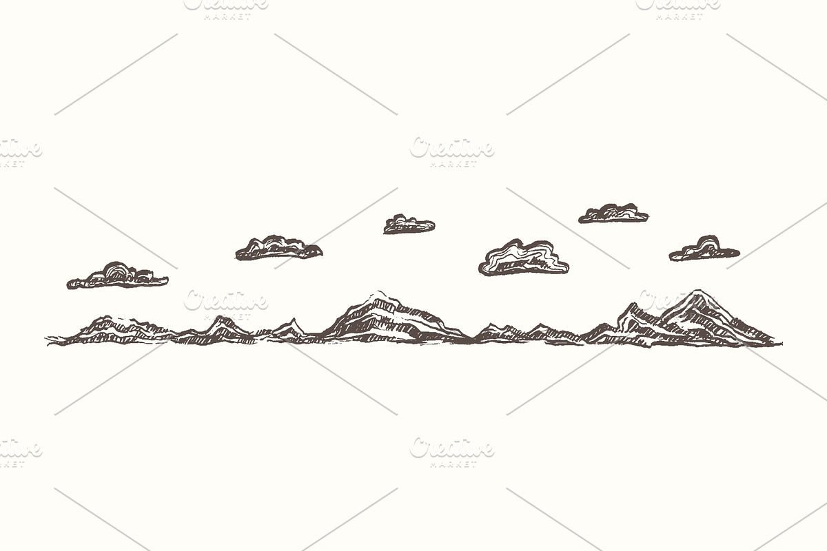 Hand drawn nature landscapes, an Illustration by TheMountBirdStudio