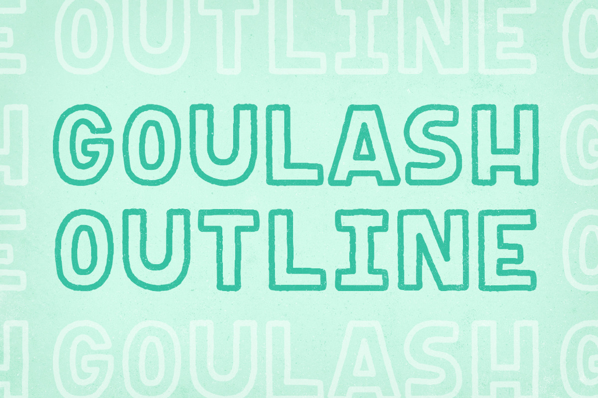 Goulash Outline, a Font by Satchel & Sage