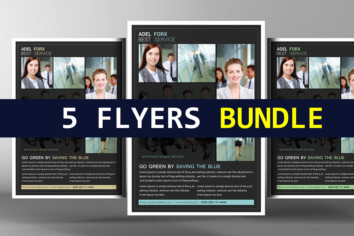 5 Employment Agency Flyers Bundle, a Flyer Template by graphicforest
