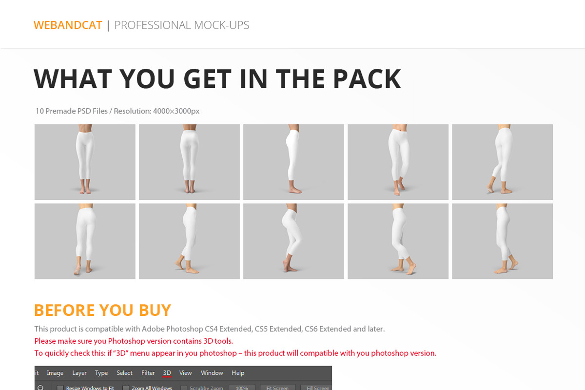 Capri Leggings Mock-up, a Bottom Mockup by WebAndCat