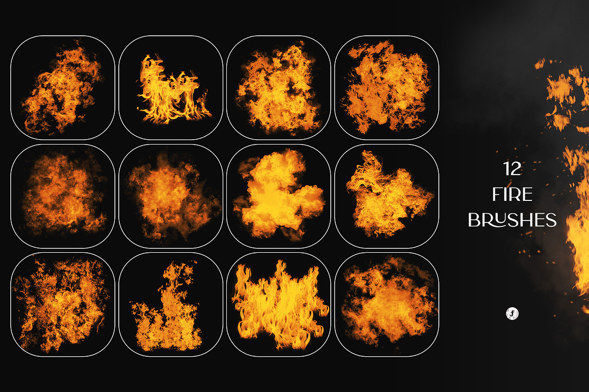 Fire Procreate Brushes, a Brush Add-On by Freezerondigital