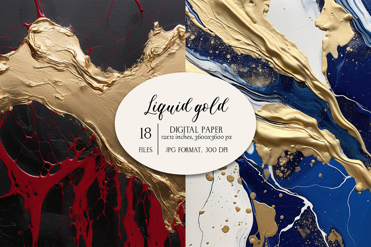 Liquid golden textures, a Texture Graphic by Glass Cat Design