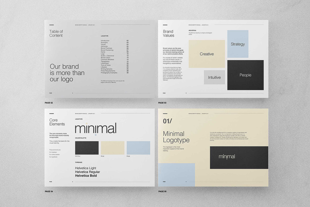 Minimalist brand guidelines template