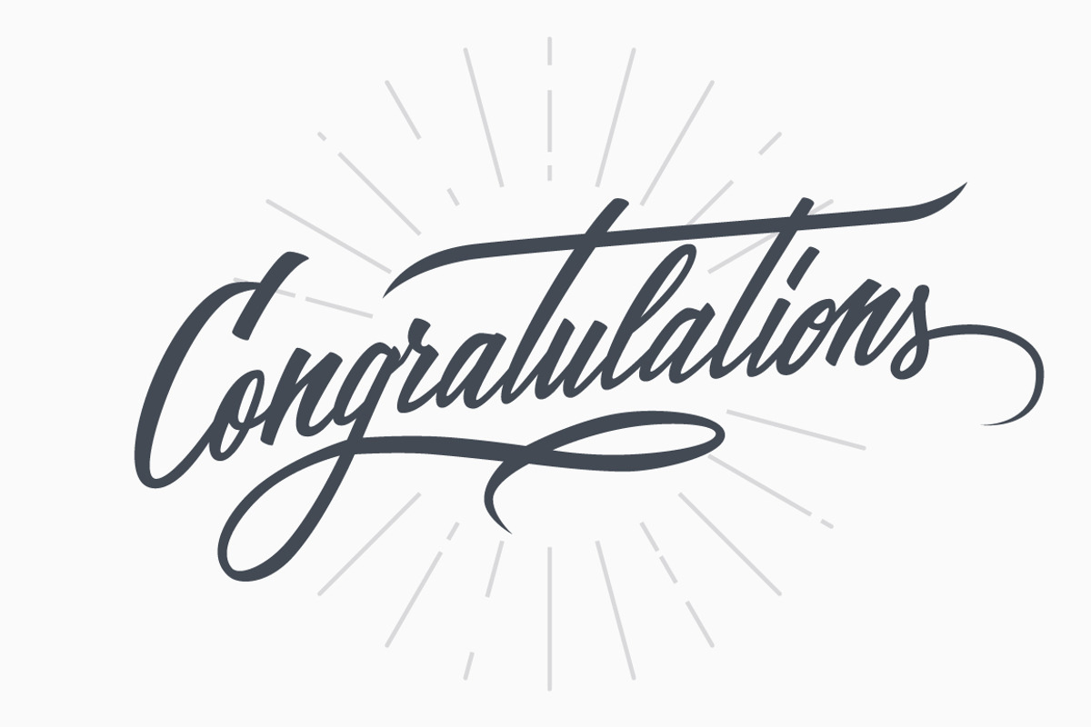 Congratulations. Hand lettering., a Graphic by Finevector