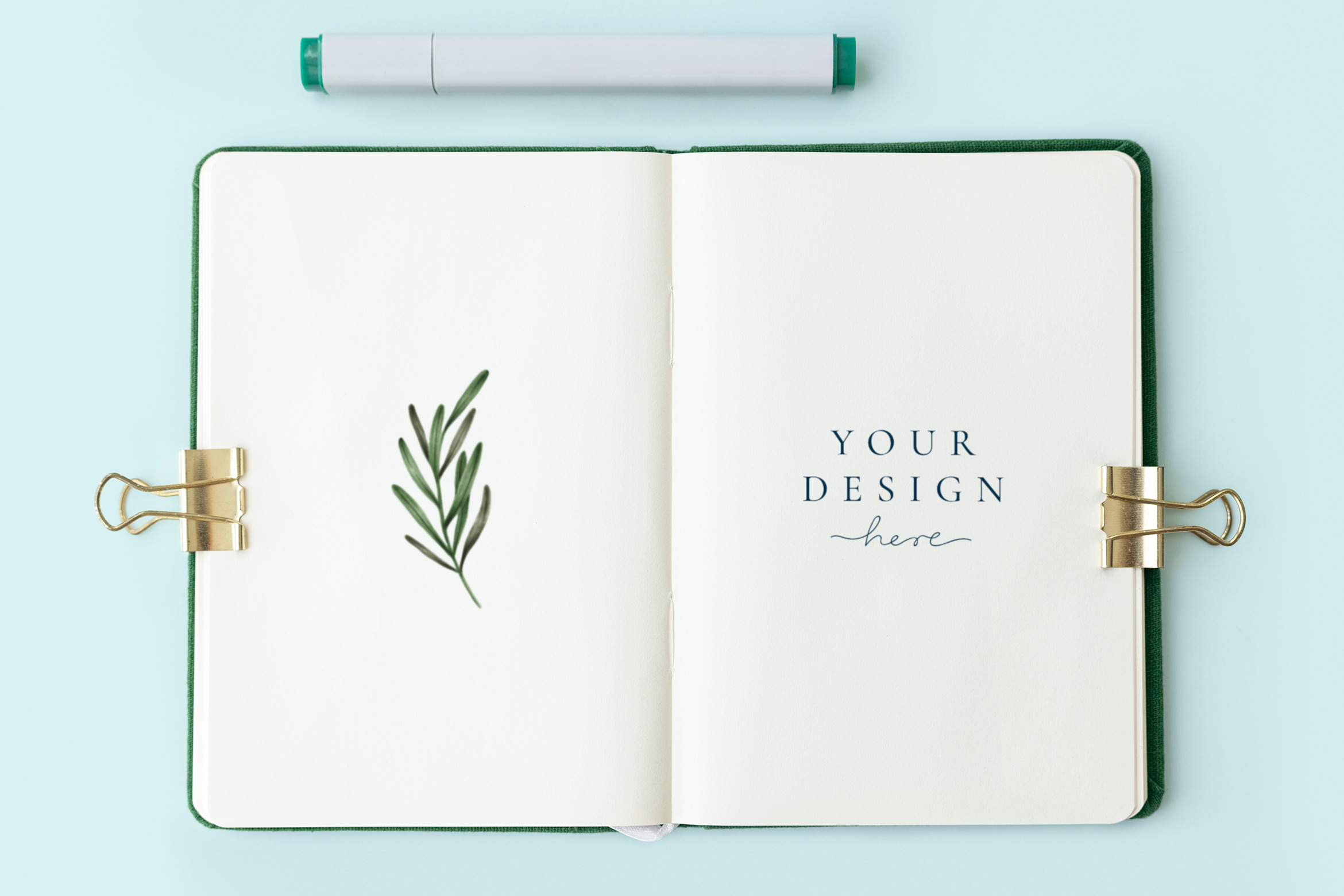 Flowers on a notebook page mockup, a Books & Magazine Mockup by rawpixel