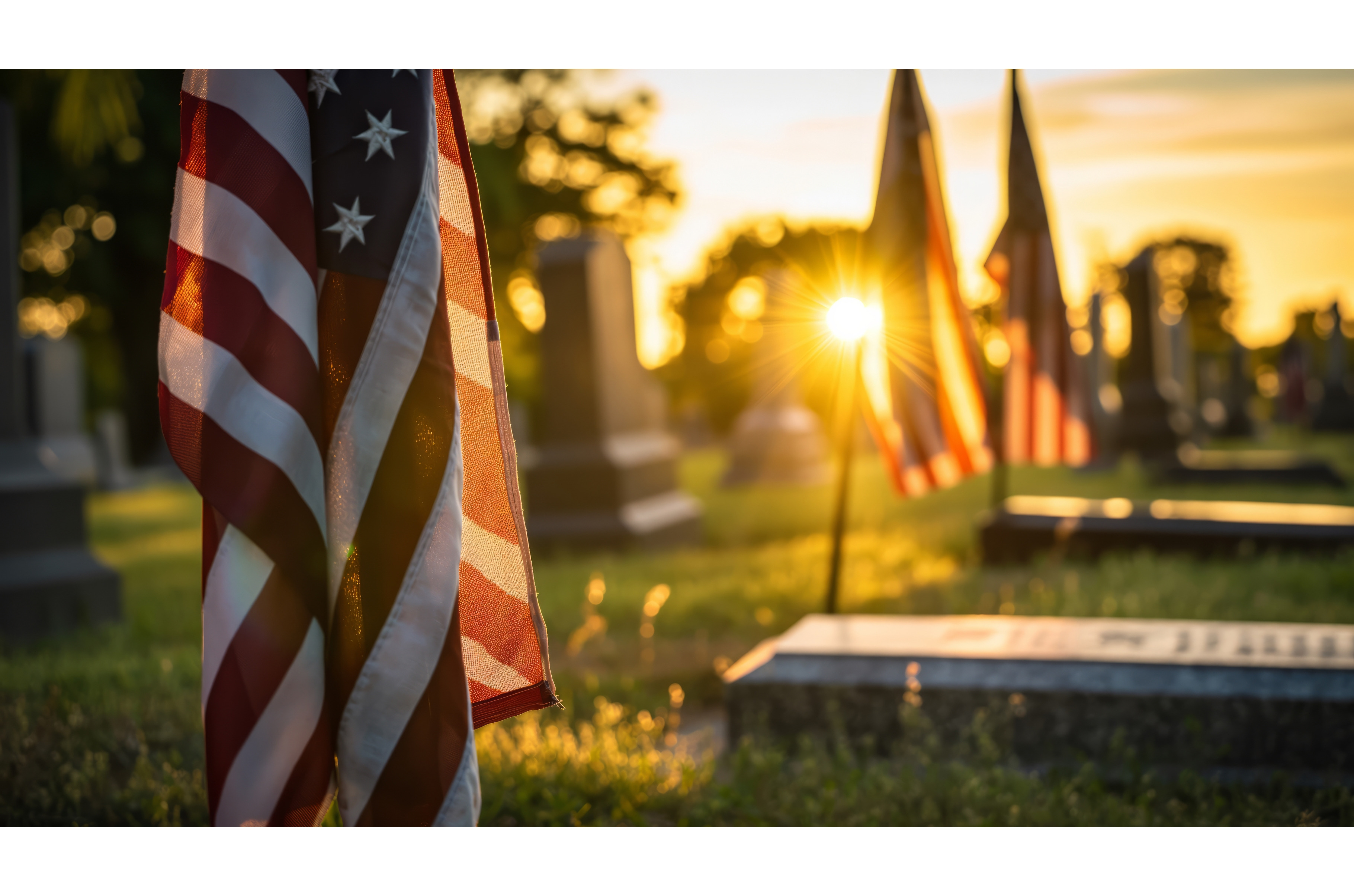 American Flags in Cemetery, an Animal Illustration by CREATIVEDEF