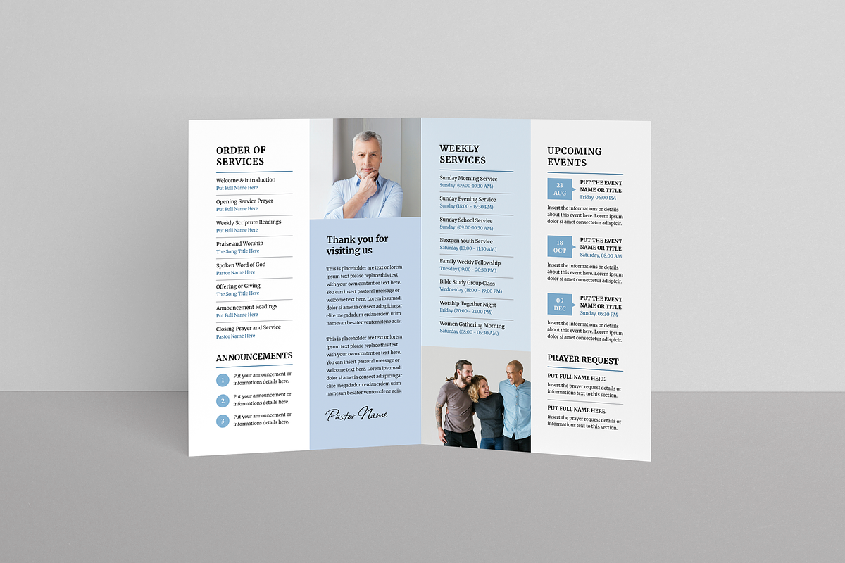 Church Bulletin | Canva, Word, Indd, a Brochure Template by Leaflove