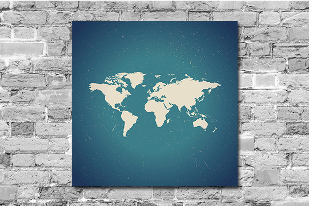World Map Digital Poster, a Decorative Illustration by Design Shop