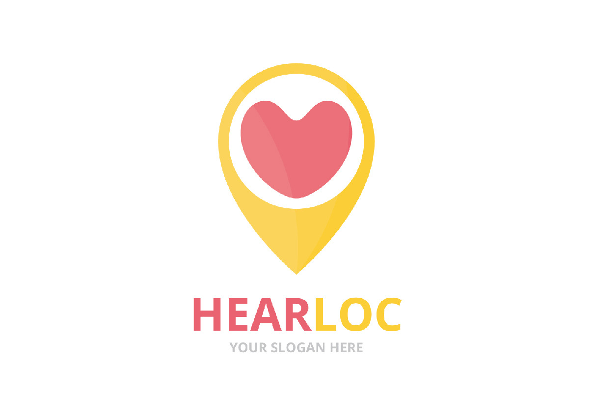 Vector heart and map pointer logo, a Branding & Logo Template by GraphiShop