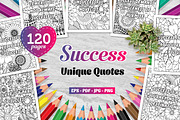 120 Success Quotes Vector Coloring, an Education Illustration by Blue ...