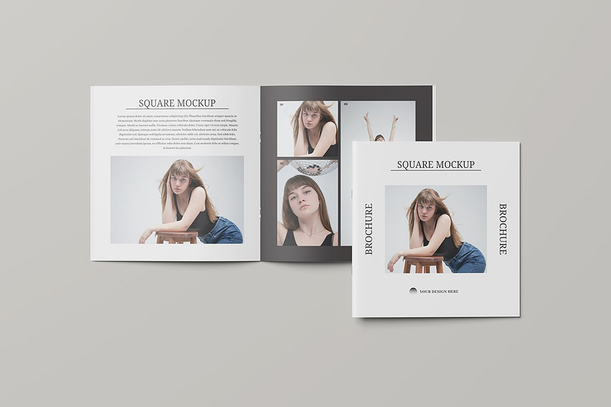 Square Brochure and Catalog Mockup