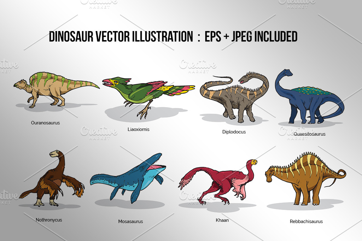Dinosaur Vector Illustration, an Illustration by SCworkspace | Creative ...