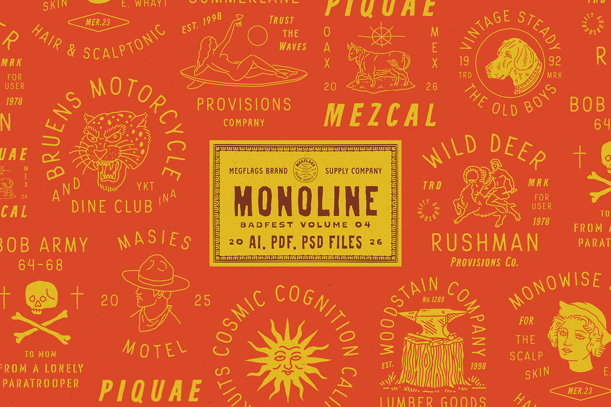 Badfest Vol.4 100 Logo Templates, a Branding & Logo Template by Megflags