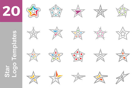 20 Logo Star Templates Bundle, a Branding & Logo Template by Friendesigns