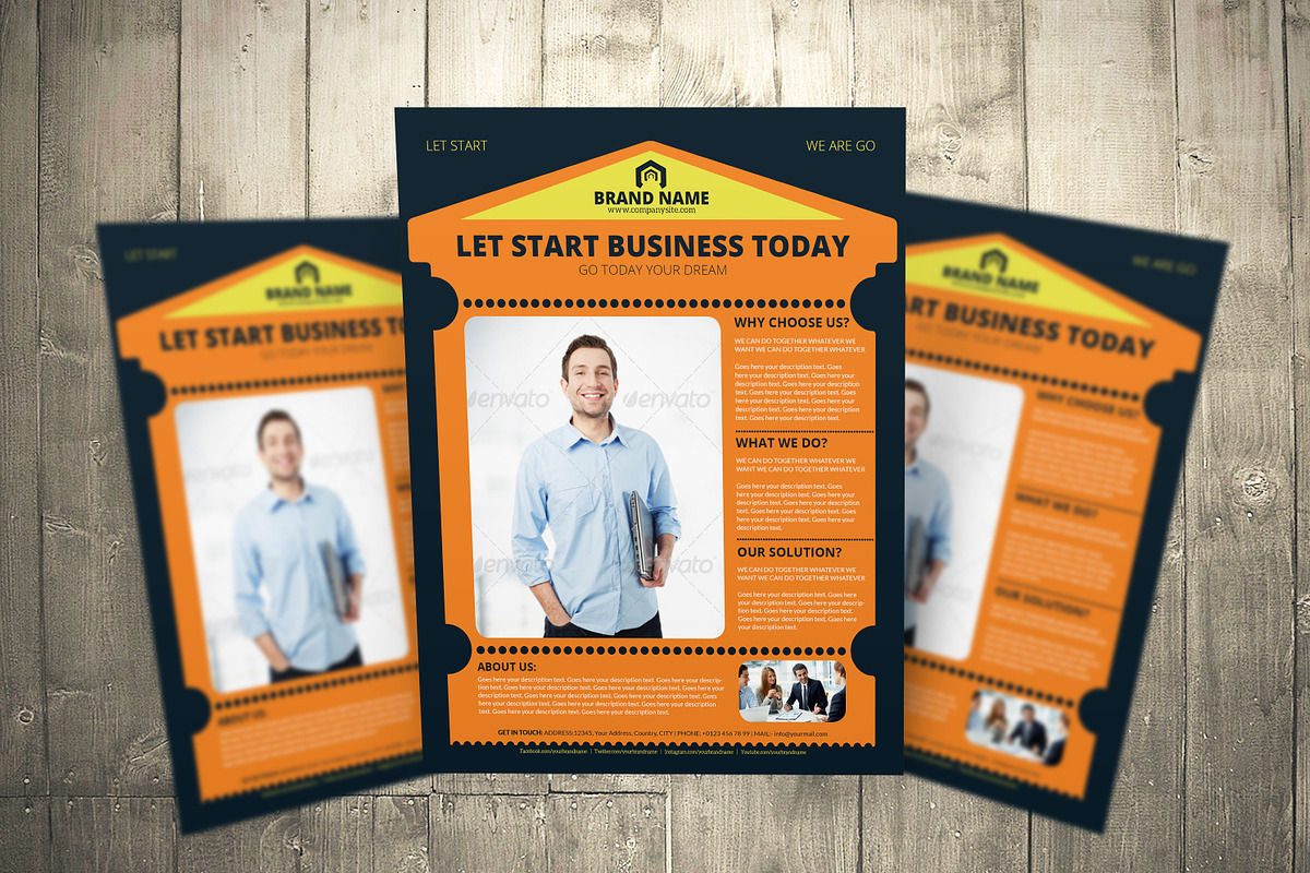 Brand Color Flyers Set New Design, a Flyer Template by Star Graphic Design