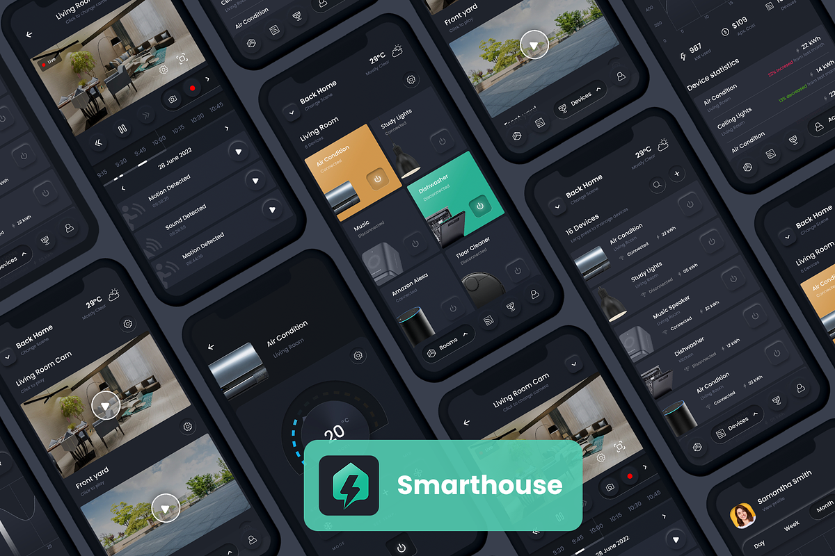 Smart House App| Iot App| SmartHouse | Creative Market