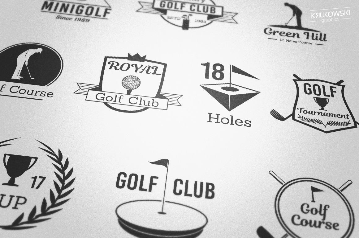 Golf Club Vector Badges Logos, a Branding & Logo Template by Krukowski ...