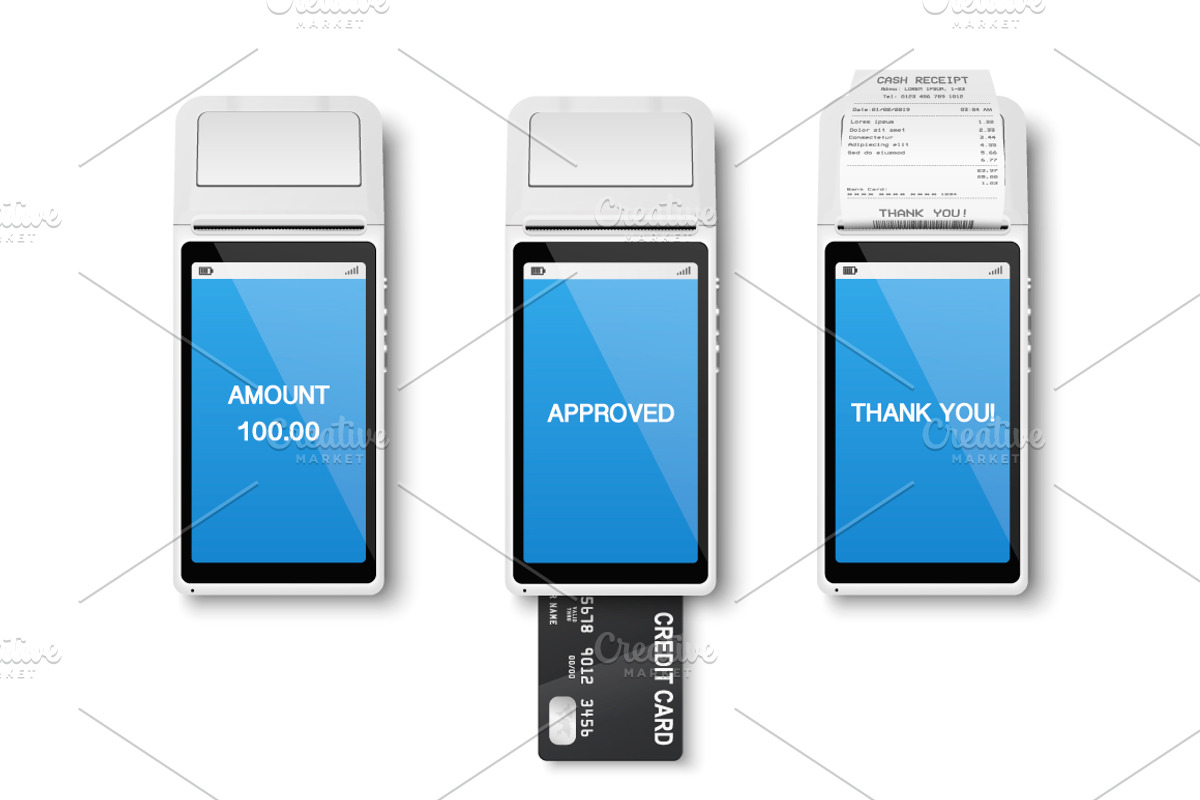 Vector Payment Machine, POS Terminal, an Object Graphic by Gomolach