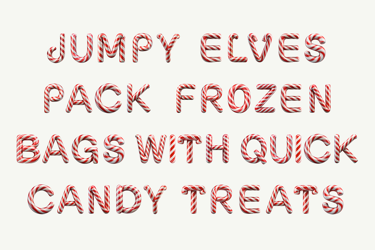 Candy Cane 3D Font, a Font by Loudoun Design Co.