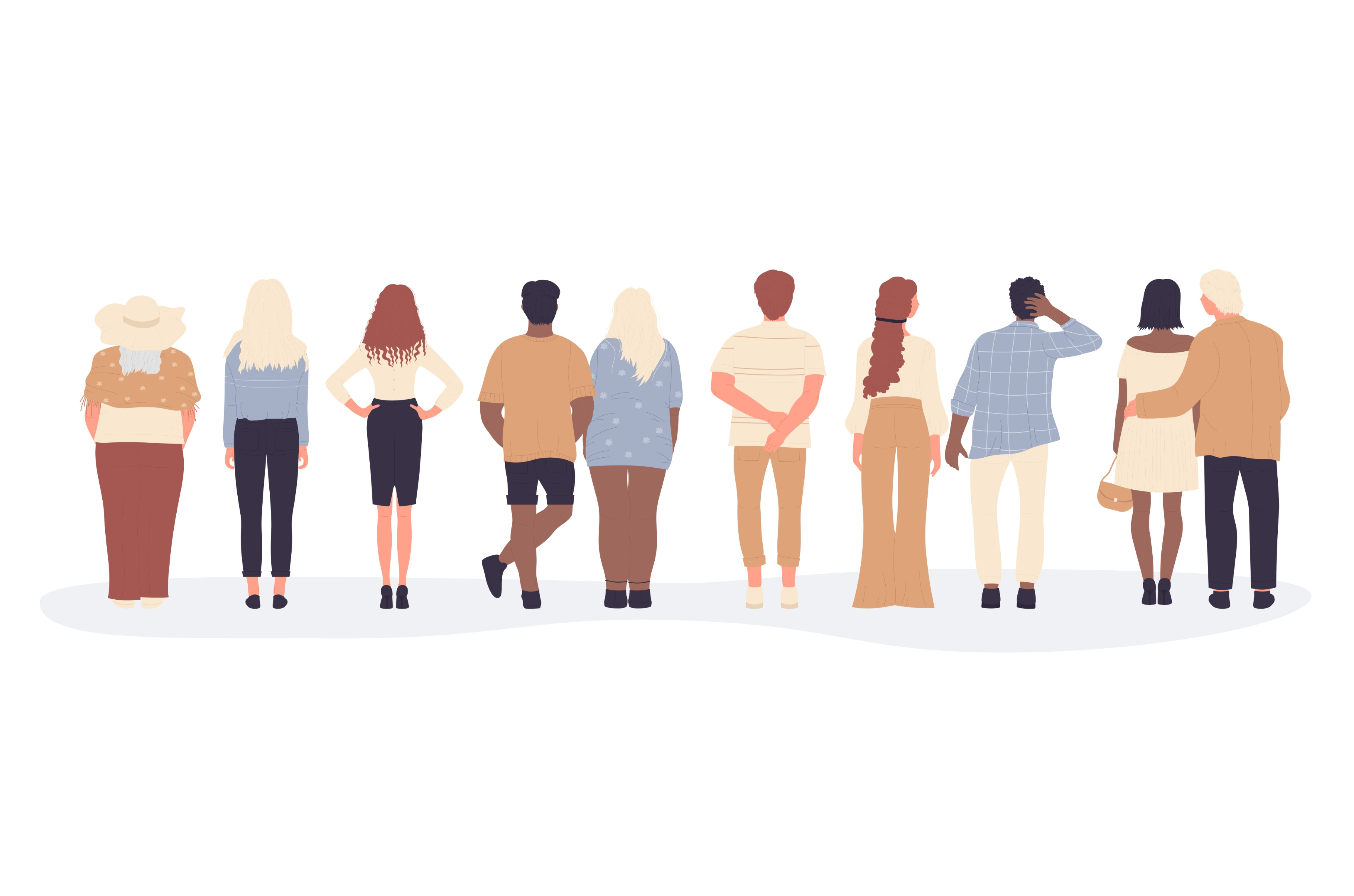 People group back view set, a Person Illustration by Flashvector ...