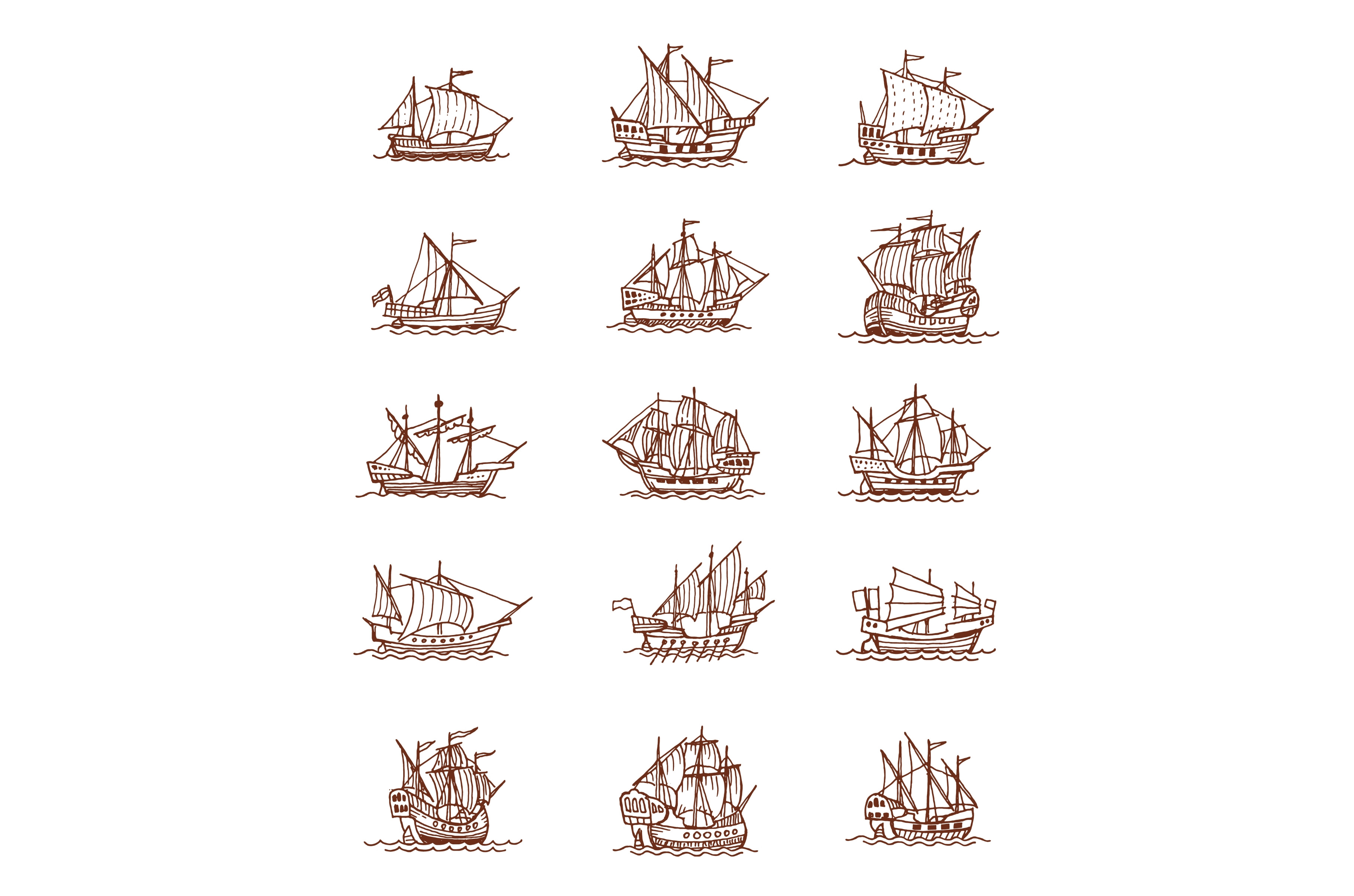 Isolated vintage sail ships | Texture Illustrations ~ Creative Market
