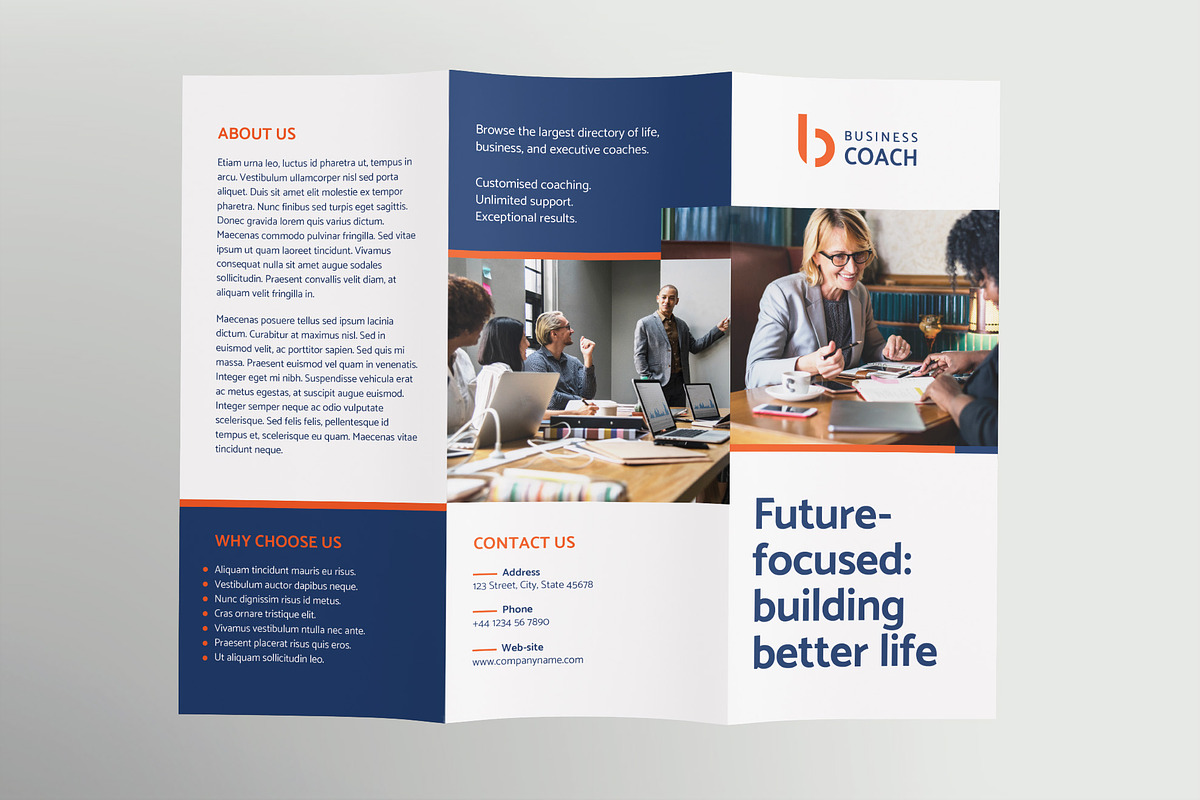 Business Coach Brochure Trifold, a Brochure Template by TemplatesNow!