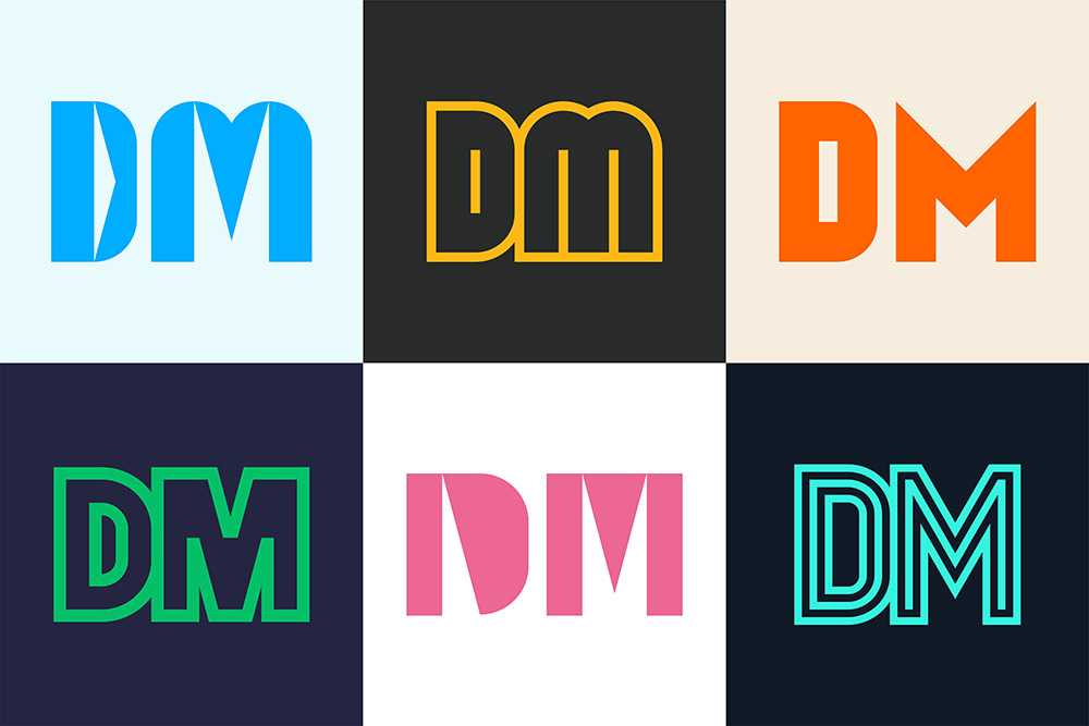 Set of letter DM logos, an Object Graphic by NataliiaVolyk