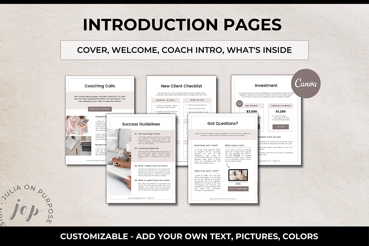 Coaching Welcome Packet Template, a Brochure Template by Julia On Purpose