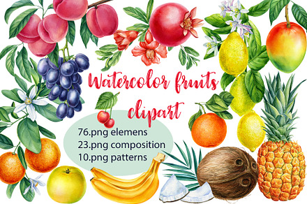 Watercolor Fruits Clipart | Illustrations ~ Creative Market