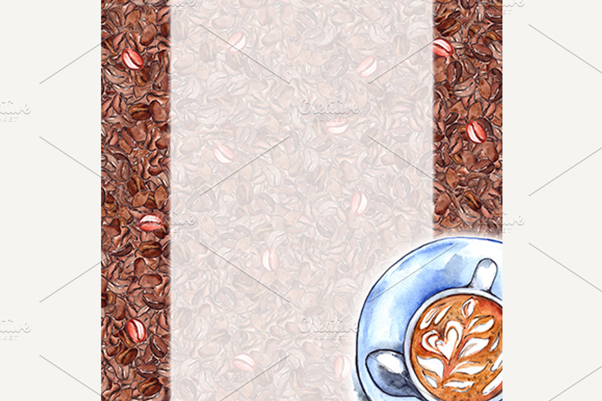 Coffee drink frame menu template, a Decorative Illustration by Art By ...