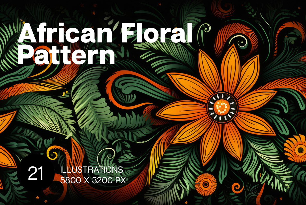 African Floral Pattern. Bundle, a Background Graphic by Handmadefont