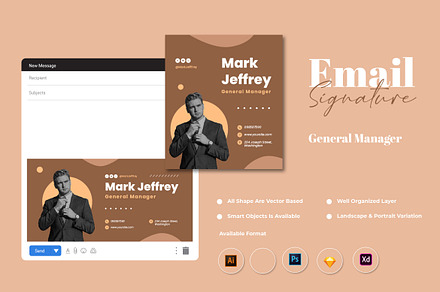 Project Manager Email Signature, an Email Template by Rahardi Creative