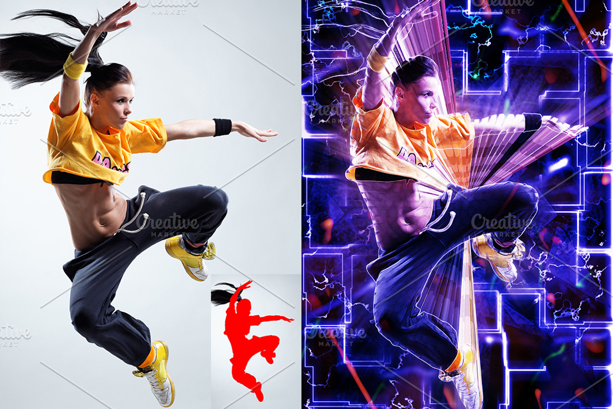 Extrude Photoshop Action, an Action Add-On by GrafxFun