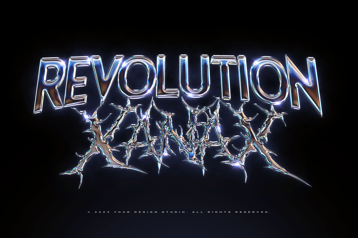 Chrome Text Effects Vol.7, a Layer Style Add-On by Hyperpix Productions