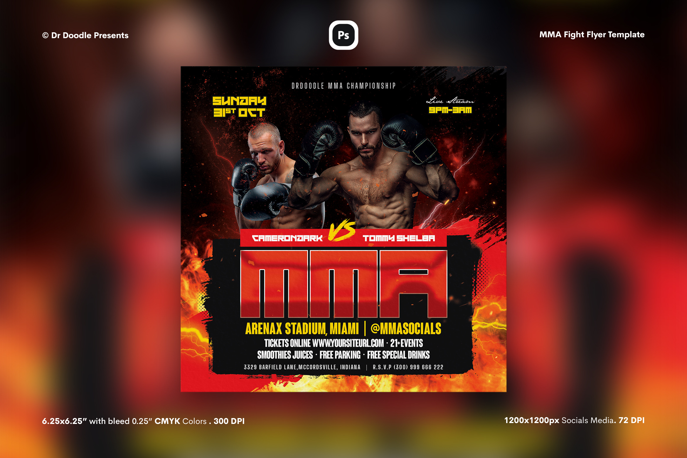 MMA Fight Flyer, a Flyer Template by iDoodle Studio