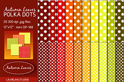 Autumn Leaves Polka Dot digital pape, a Pattern Graphic by Laureling ...