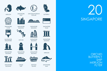 16 Singapore icons | Icons ~ Creative Market