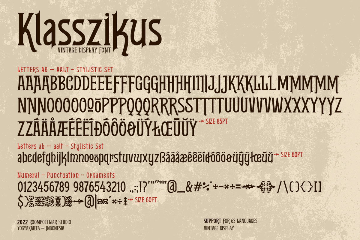 Klasszikus Vintage Display Font