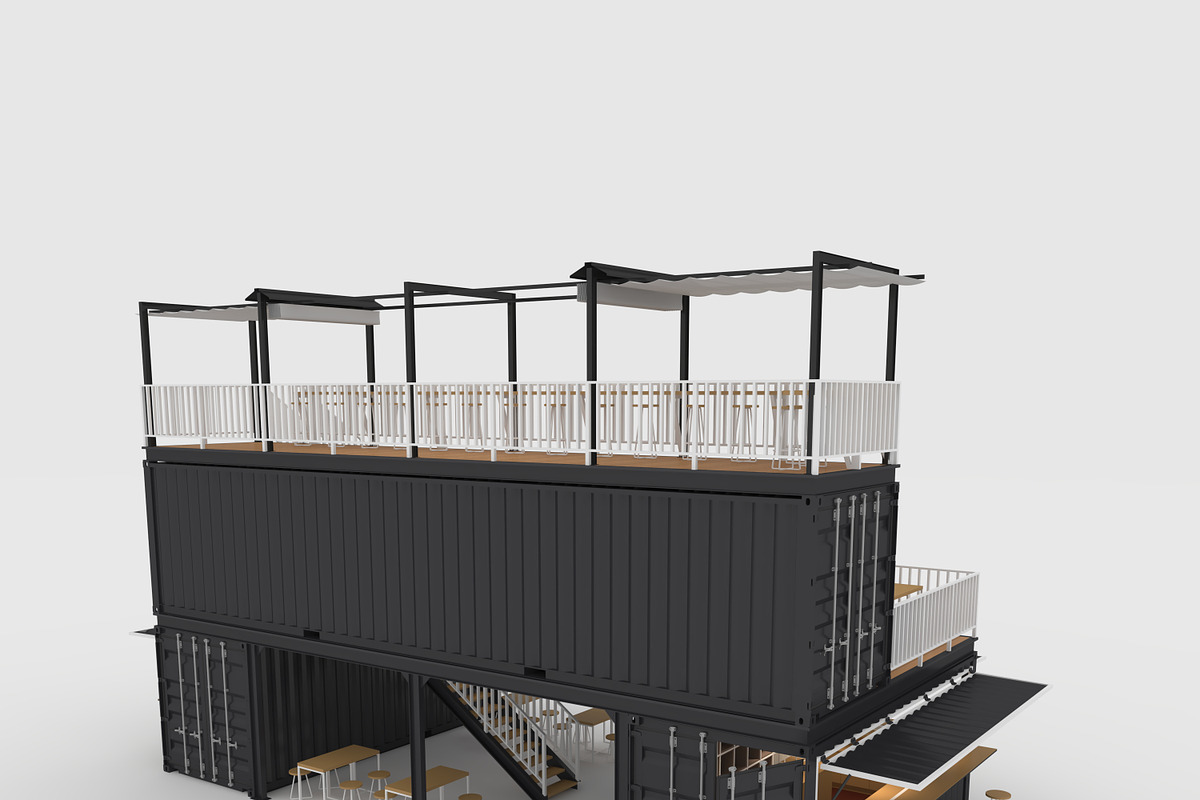 3D Model Container Cafe 2