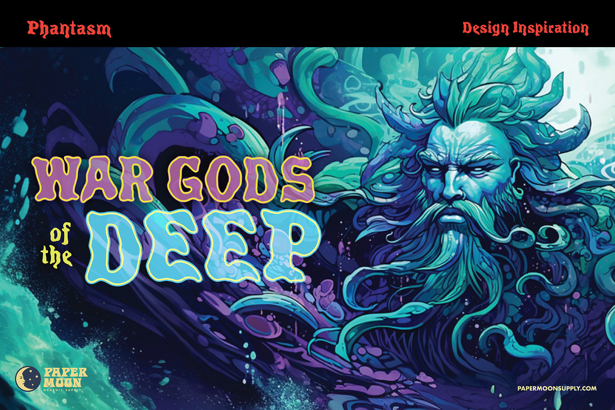 PM Phantasm Spooky Retro Font, a Serif Font by Paper Moon Graphic Supply